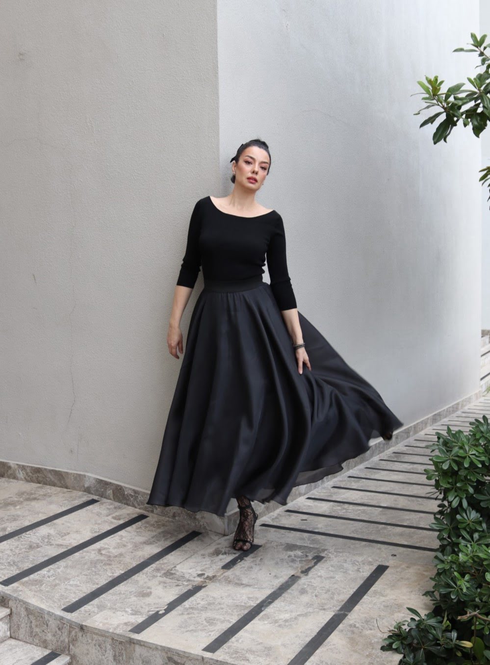 6032 – Kloş Etek Siyah – ETHA STORE